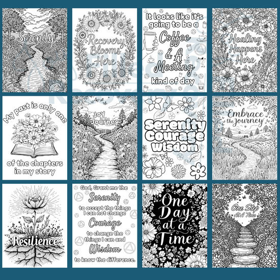 40 Sobriety & Recovery Coloring Pages - Instant Download – Joy Filled ...