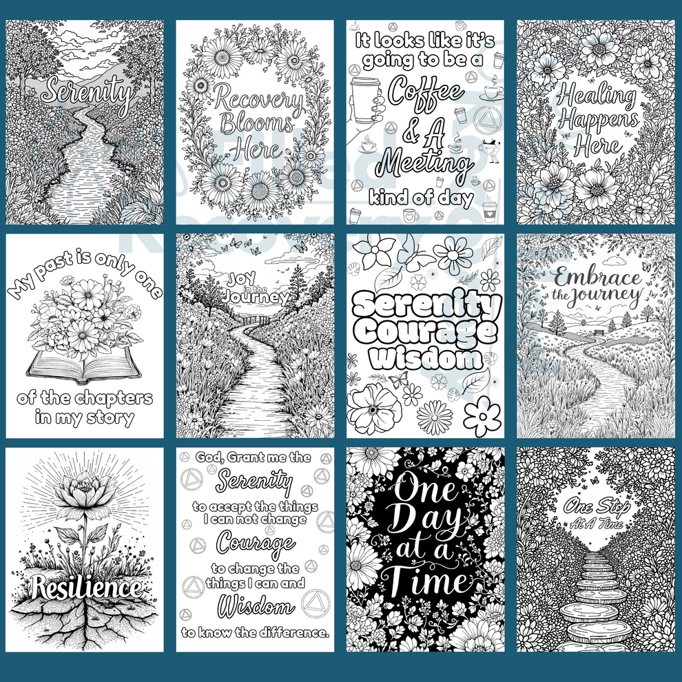 40 Sobriety & Recovery Coloring Pages - Instant Download – Joy Filled ...